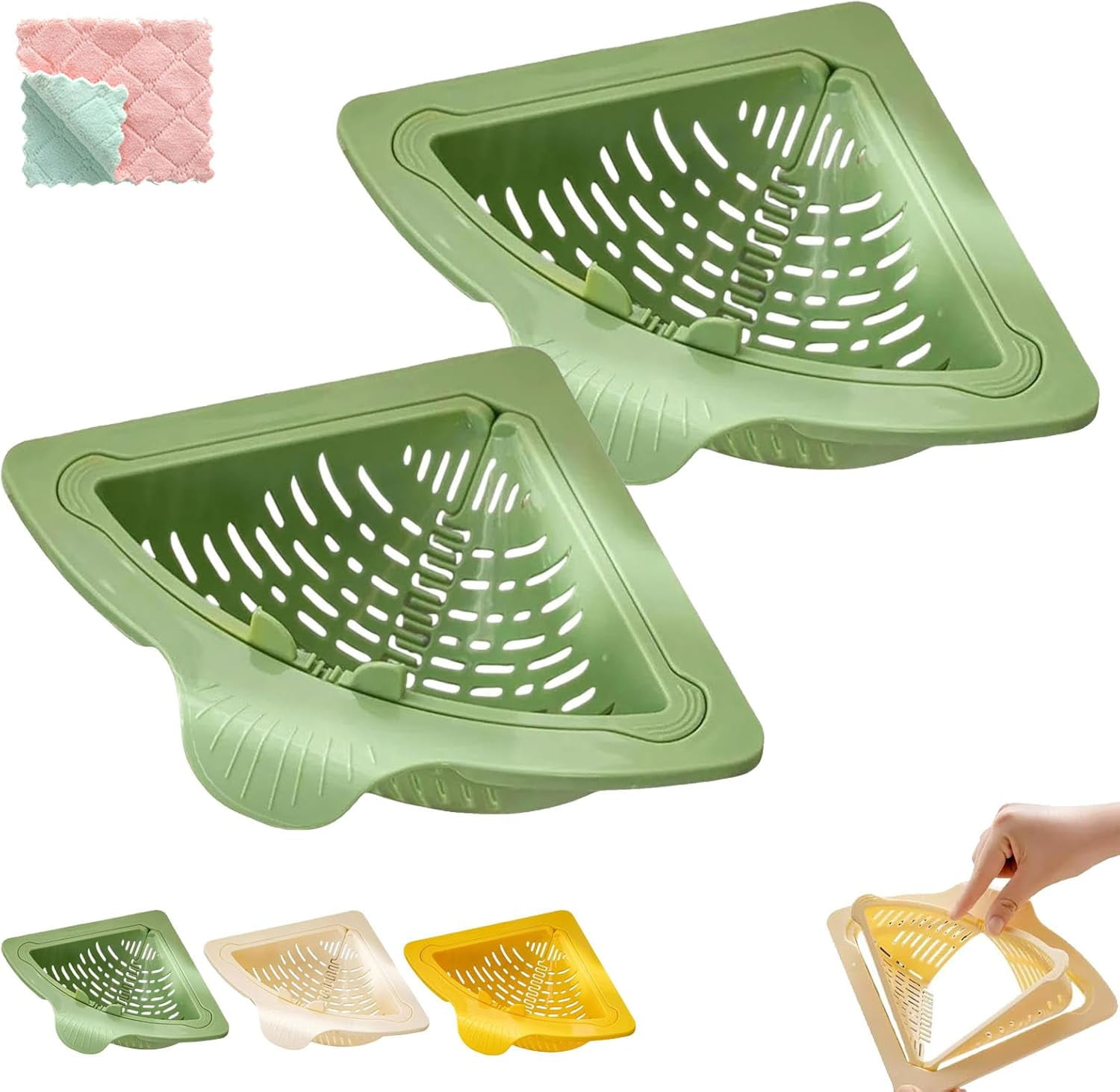 Triangular Draining Baskets for Kitchen Sink, Magnetic Triangular ...
