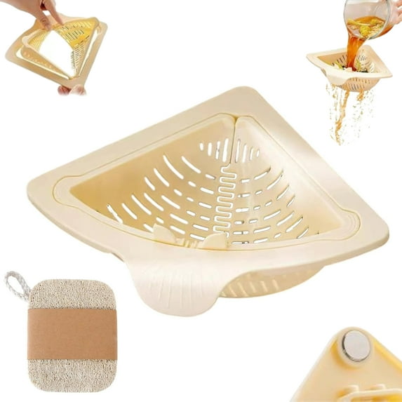 Triangular Draining Baskets for Kitchen Sink, Magnetic Triangular ...