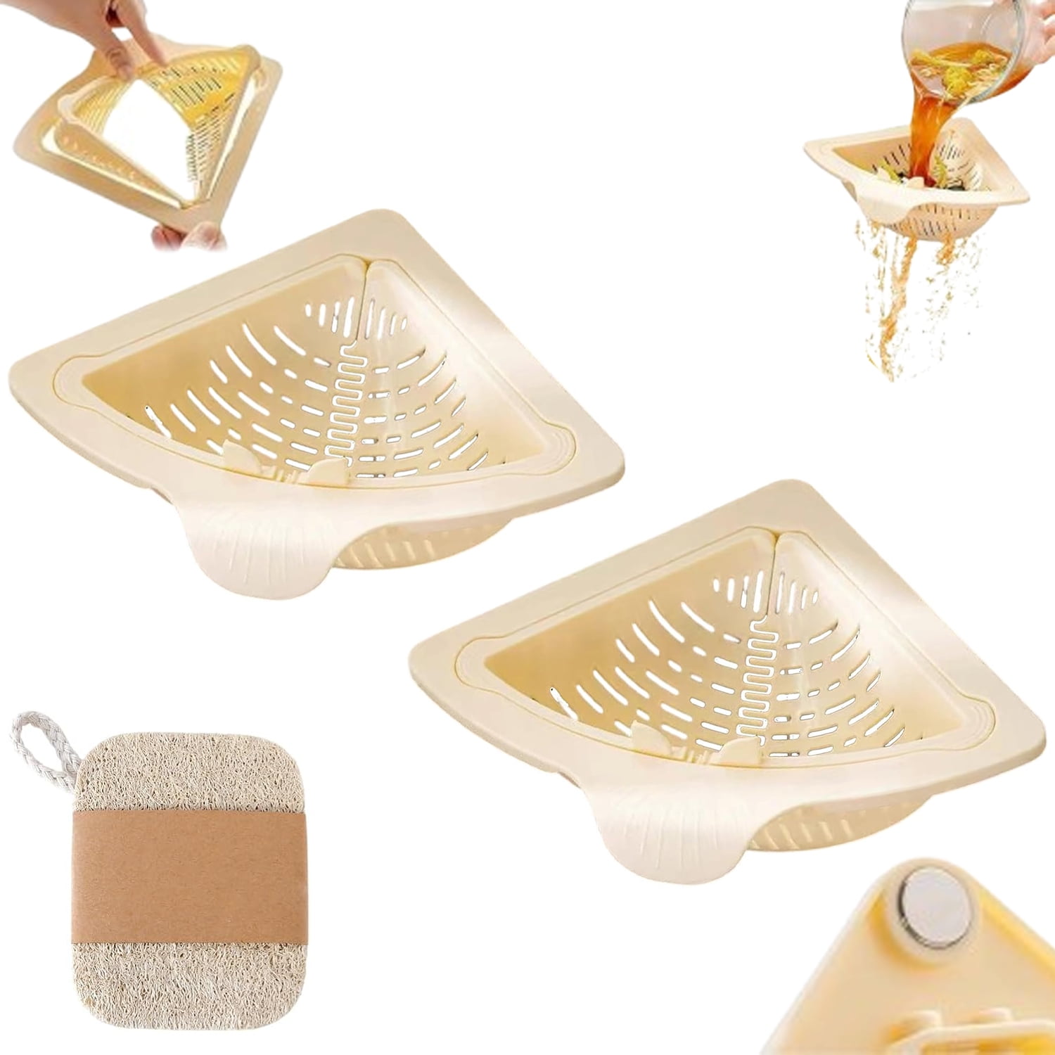 Triangular Draining Baskets for Kitchen Sink, Magnetic Triangular ...