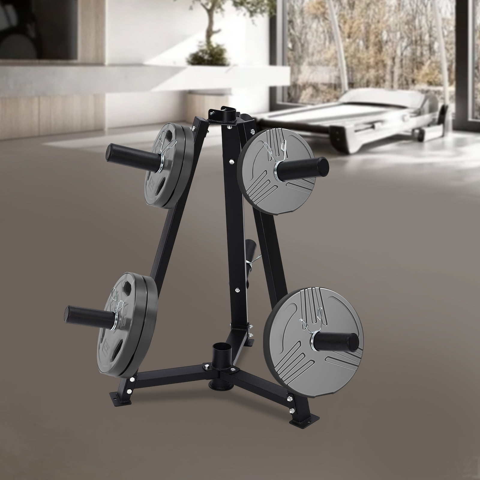 Triangular Dumbbell Plate Stand with Carbon Steel Construction ...
