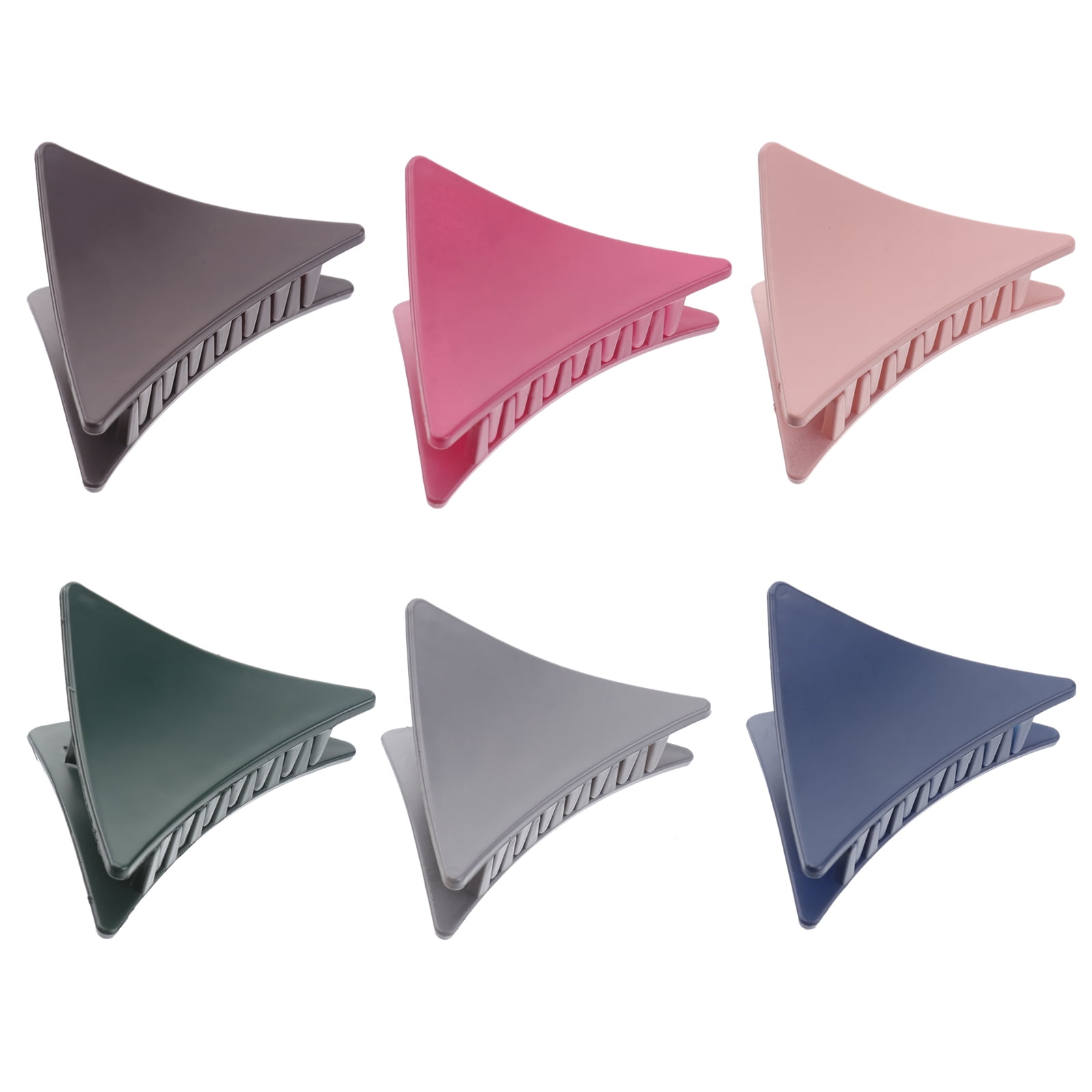 6pcs Triangle Non slip Hair Claw Clips Plastic Barrette Hair Clamp ...