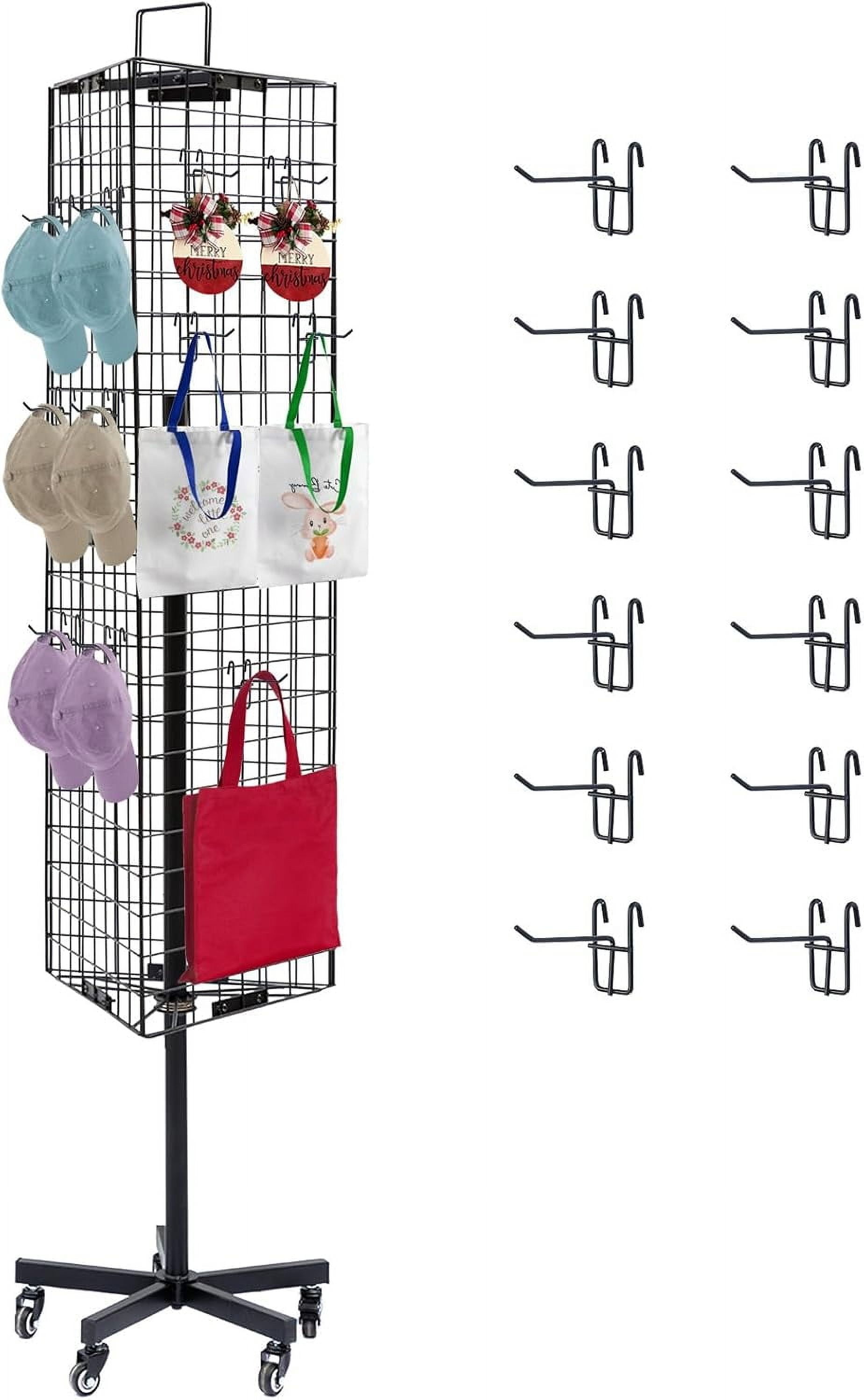 Triangular Gridwall Panel Display Stand with Base and Pole, Black Grid ...