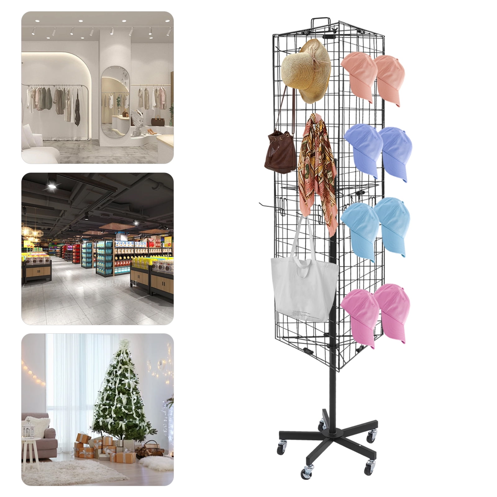 Triangular Gridwall Panel Display Stand, Floor Mount Grid Wall Panels ...