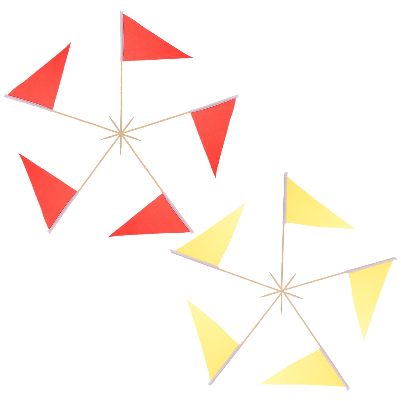 Guichaokj Triangular Ground Benchmark Mini Wooden Pole Flag Lawn ...