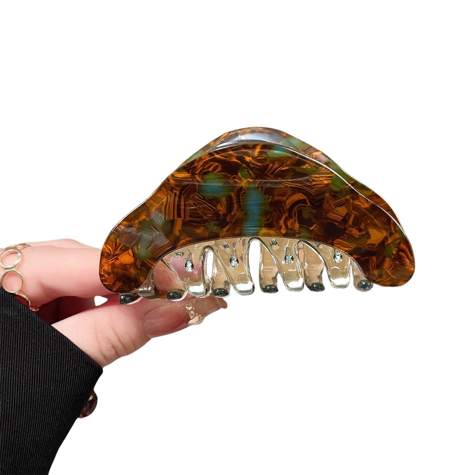 Triangular Hair Clip With Strong Hold Shimmering Amber Color For Women ...