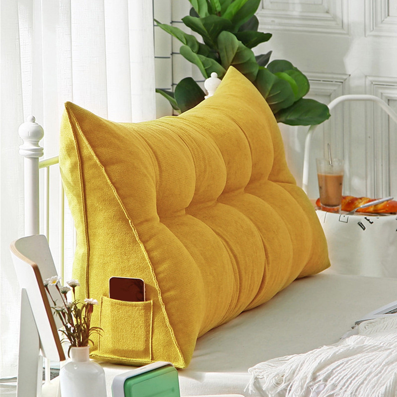 Triangular Headboard Pillow,Large Wedge Pillow Decorative Body Throw Pillows Bed Backrest ...