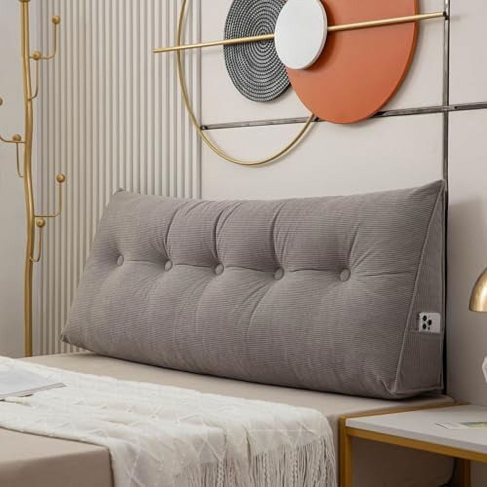 Triangular Headboard Pillow, Queen Size Backrest Reading Pillow with ...