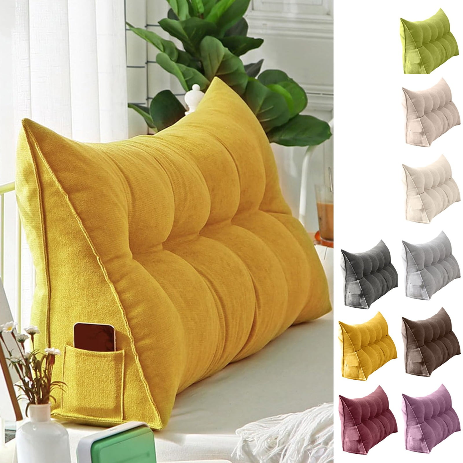 Triangular Headboard Pillow, Twin for Dorm Bed Headboard Wedge Pillows ...