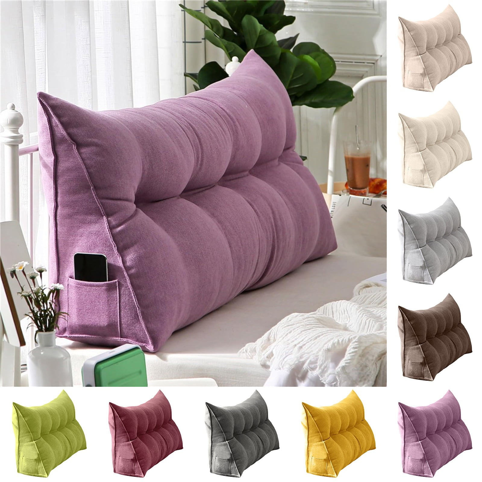 Triangular Headboard Pillow, Twin for Dorm Bed Headboard Wedge Pillows ...