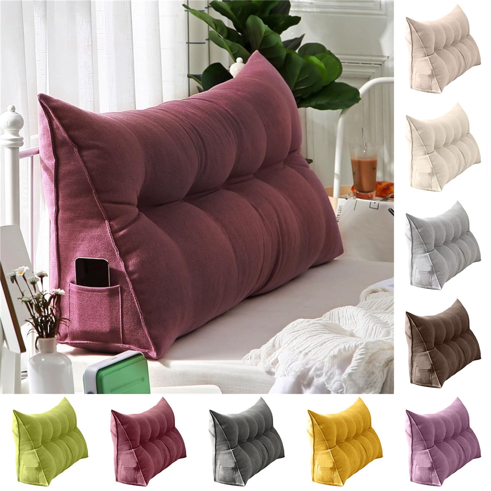 Triangular Headboard Pillow Twin for Dorm Headboard Bed Wedge Pillows ...