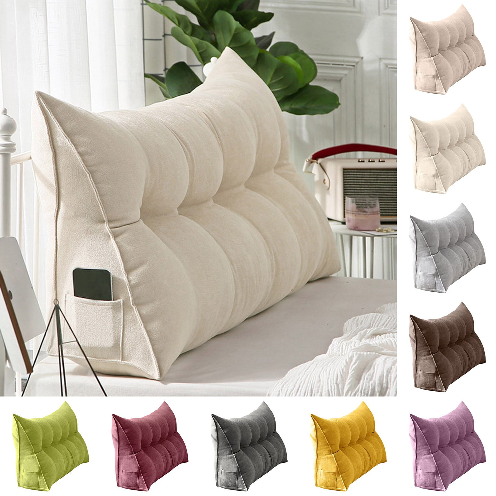 Triangular Headboard Pillow Twin for Dorm Headboard Bed Wedge Pillows ...