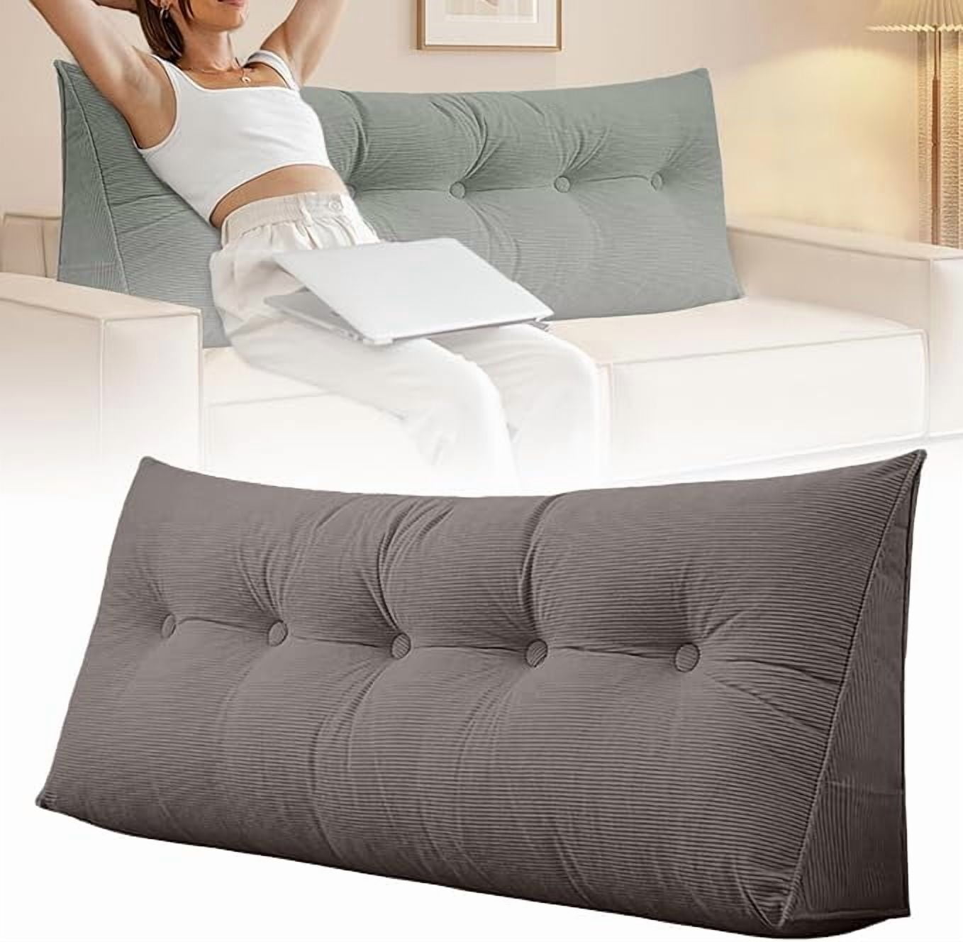 Triangular Headboard Pillow, Twin XL for Dorm Bed Headboard Wedge ...