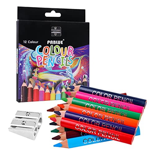 Triangular Jumbo Color Pencils, Short Fat Pre-Sharped Colored Pencils ...