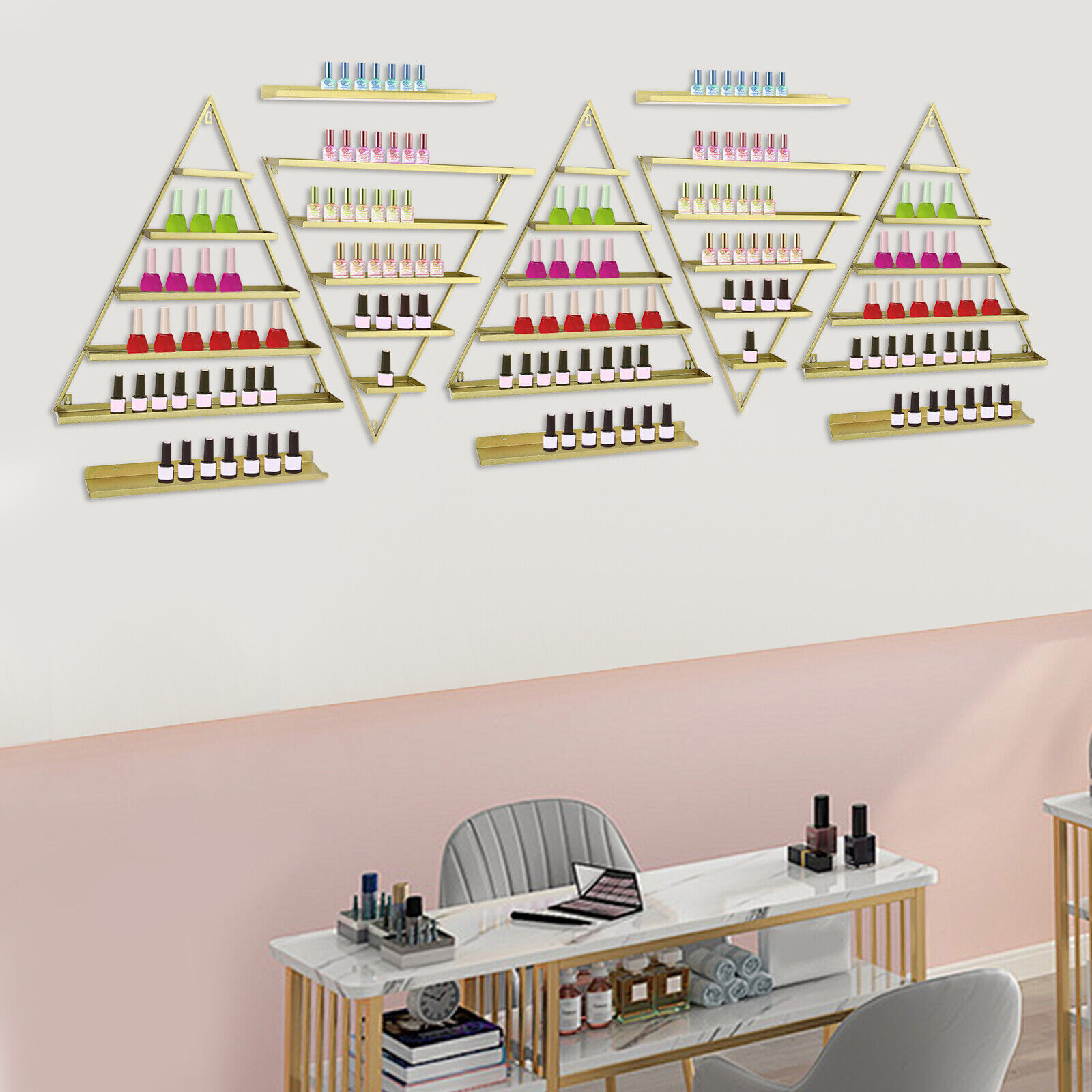 Triangular Nail Polish Racks,10PCS Wall-mounted Nail Polish Racks, 5 ...