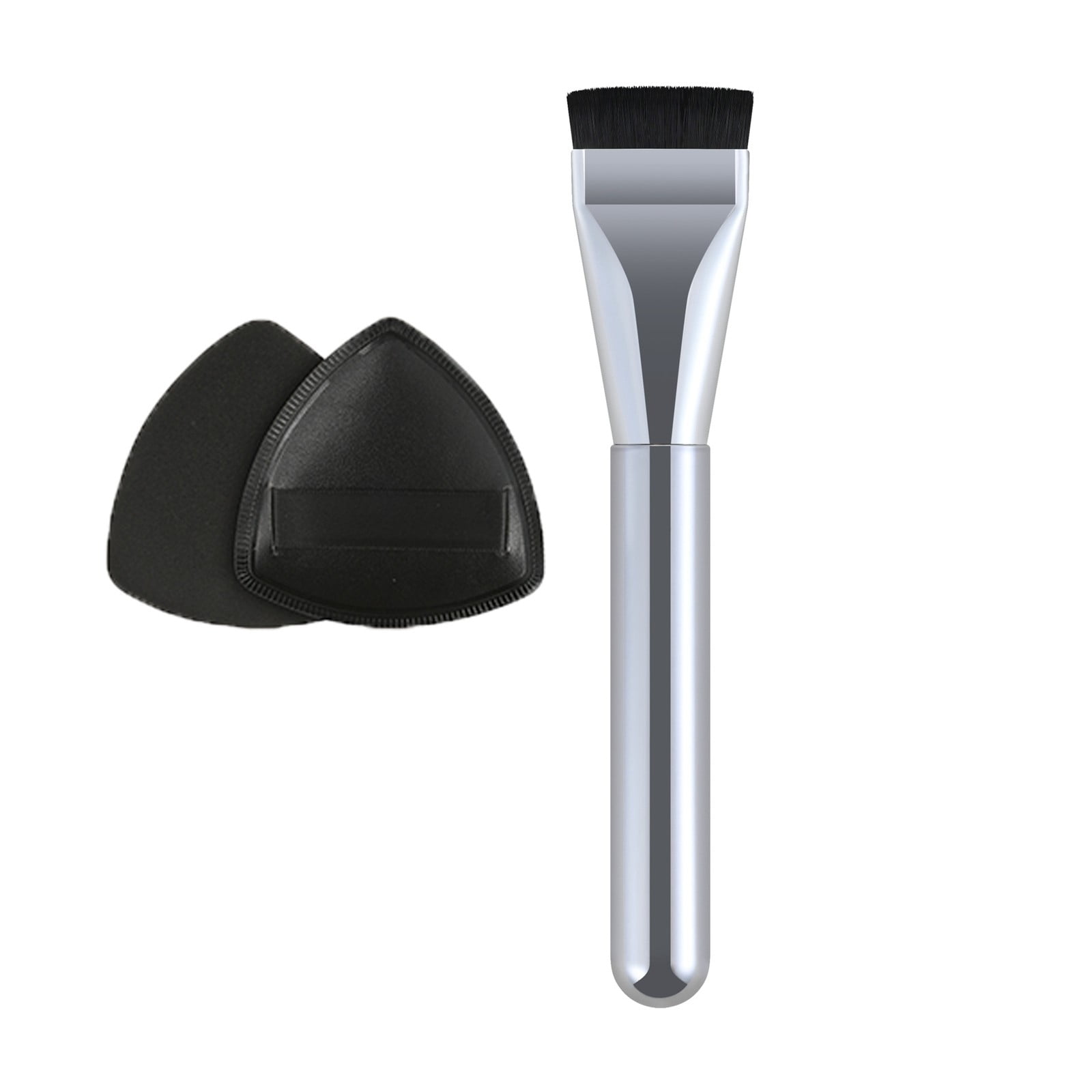 Triangular Powder Puff Combination One Line Foundation Brush Non Eating Powder Flat Brush Sponge ...