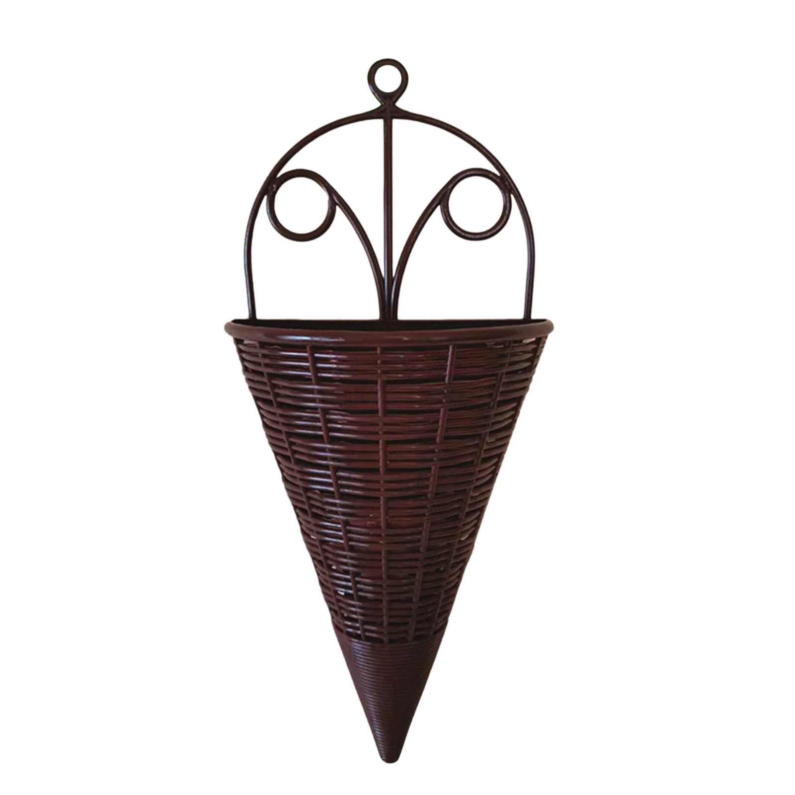 Triangular Rattan Wall Hanging Decorative - Wicker Storage Basket ...