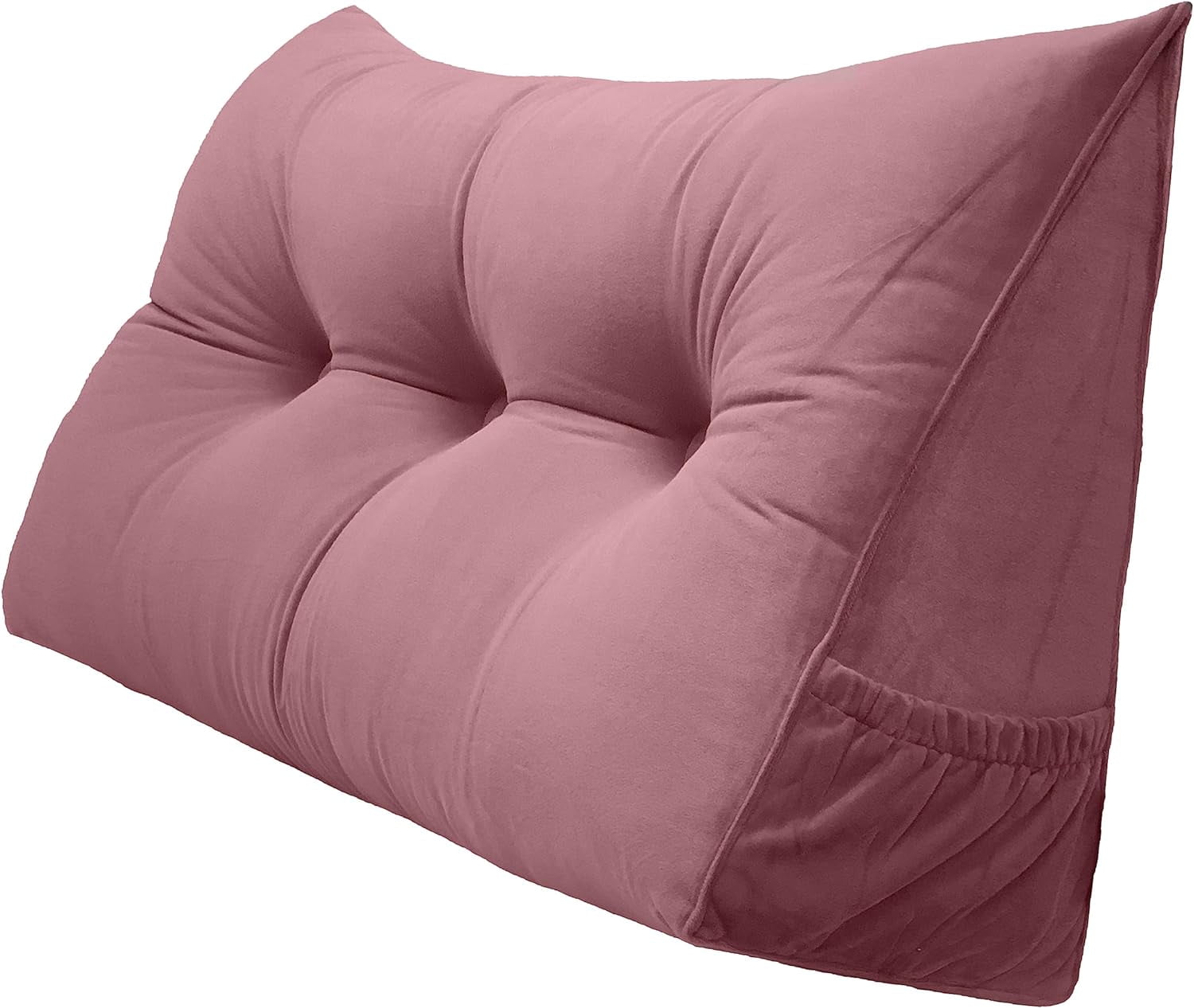 Triangular Reading Bed Rest Pillow Large Bolster Cushion Headboard ...