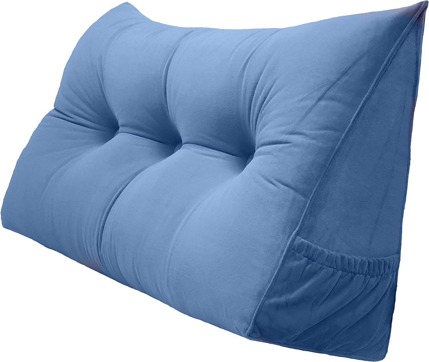 Triangular Reading Bed Rest Pillow Large Bolster Cushion Headboard ...