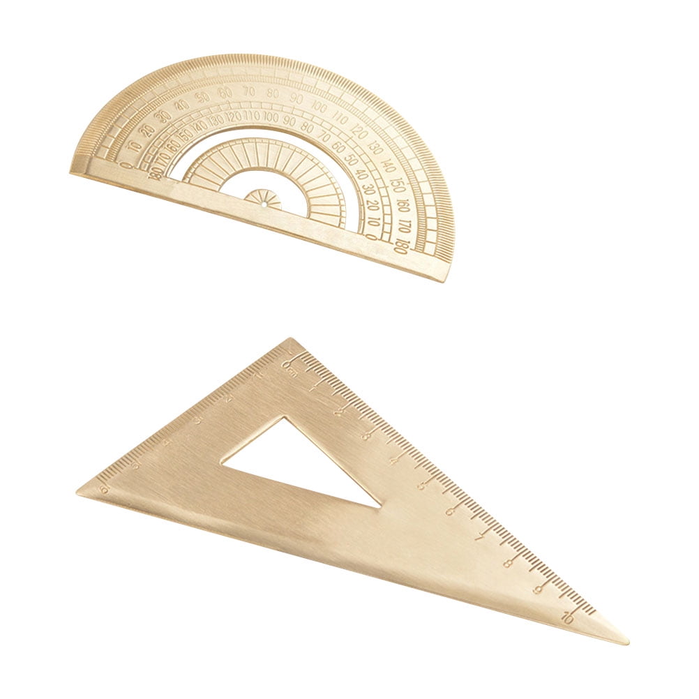 Triangular Ruler Convenient Students Drawing Protractor Geometry Metal ...