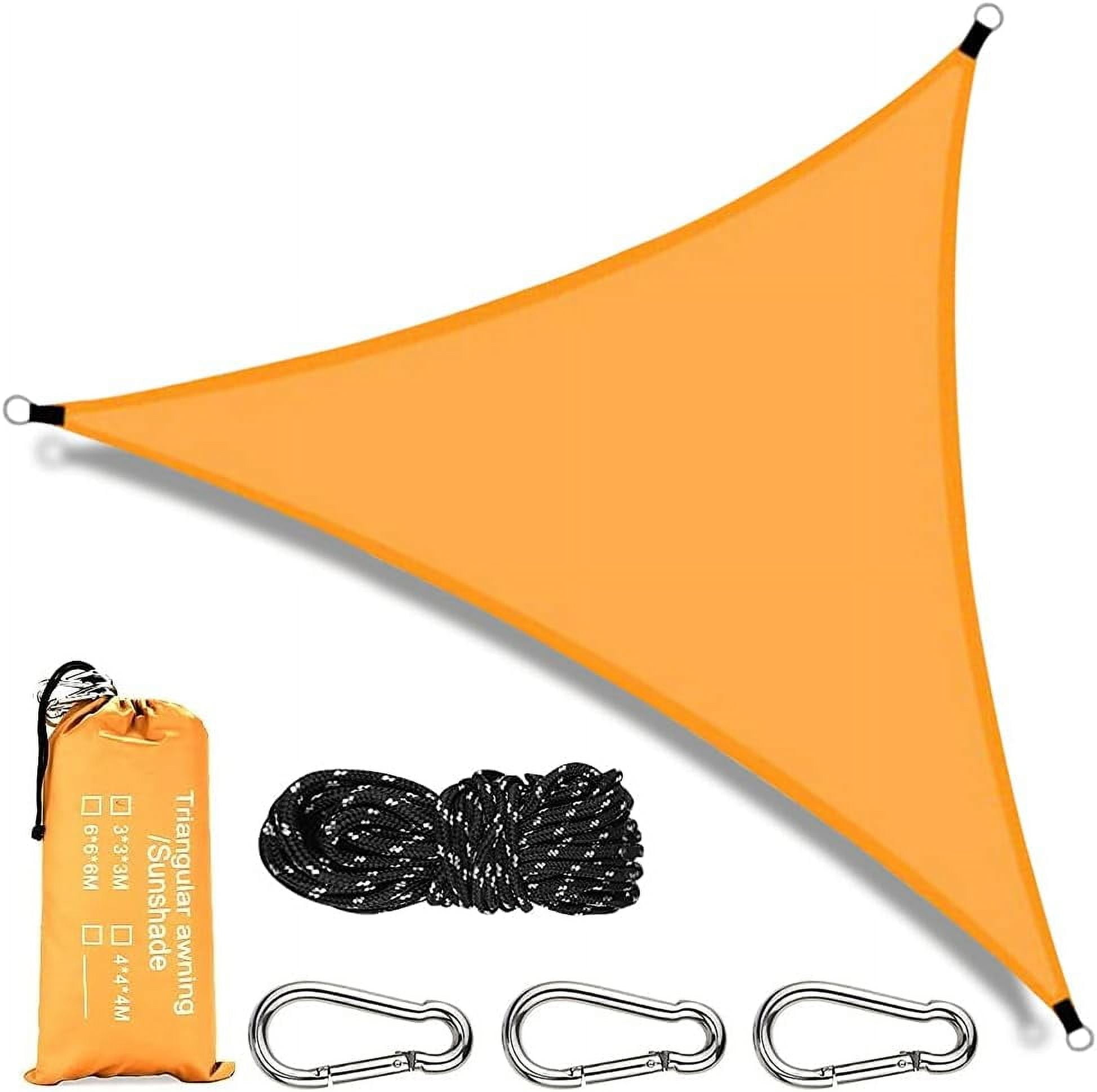 Triangular Shade Sail, 3X3X3M Waterproof Triangle Shade Sail, Uv ...