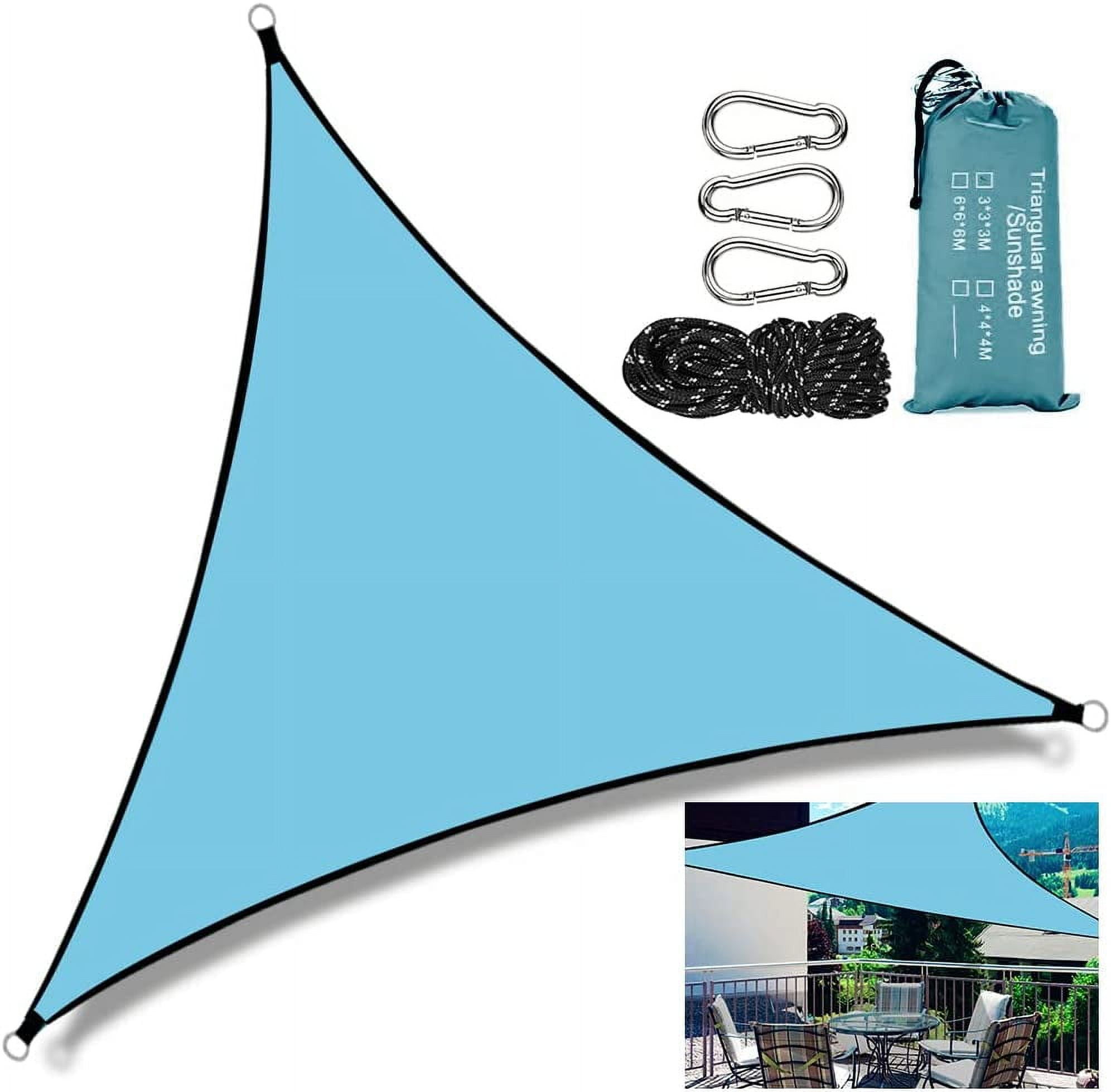 Triangular Shade Sail Awning, 3x3x3m Waterproof Shade Sail UV Block ...