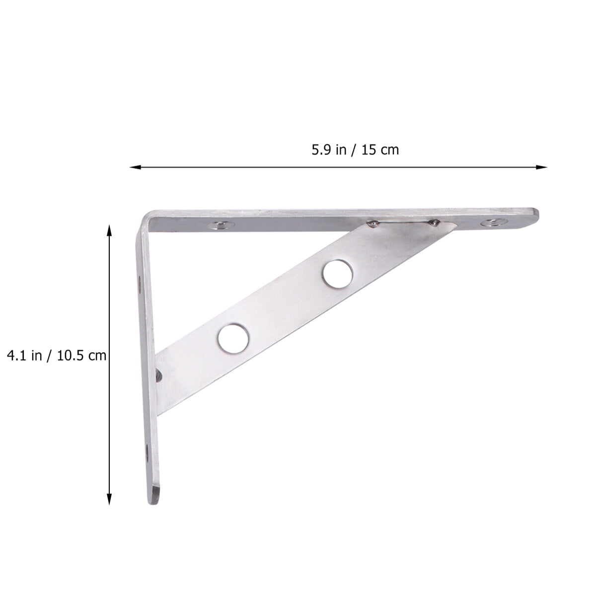 STRANDCHIC Steel Shelf Bracket Silver Stainless Steel 2Pcs Triangular ...