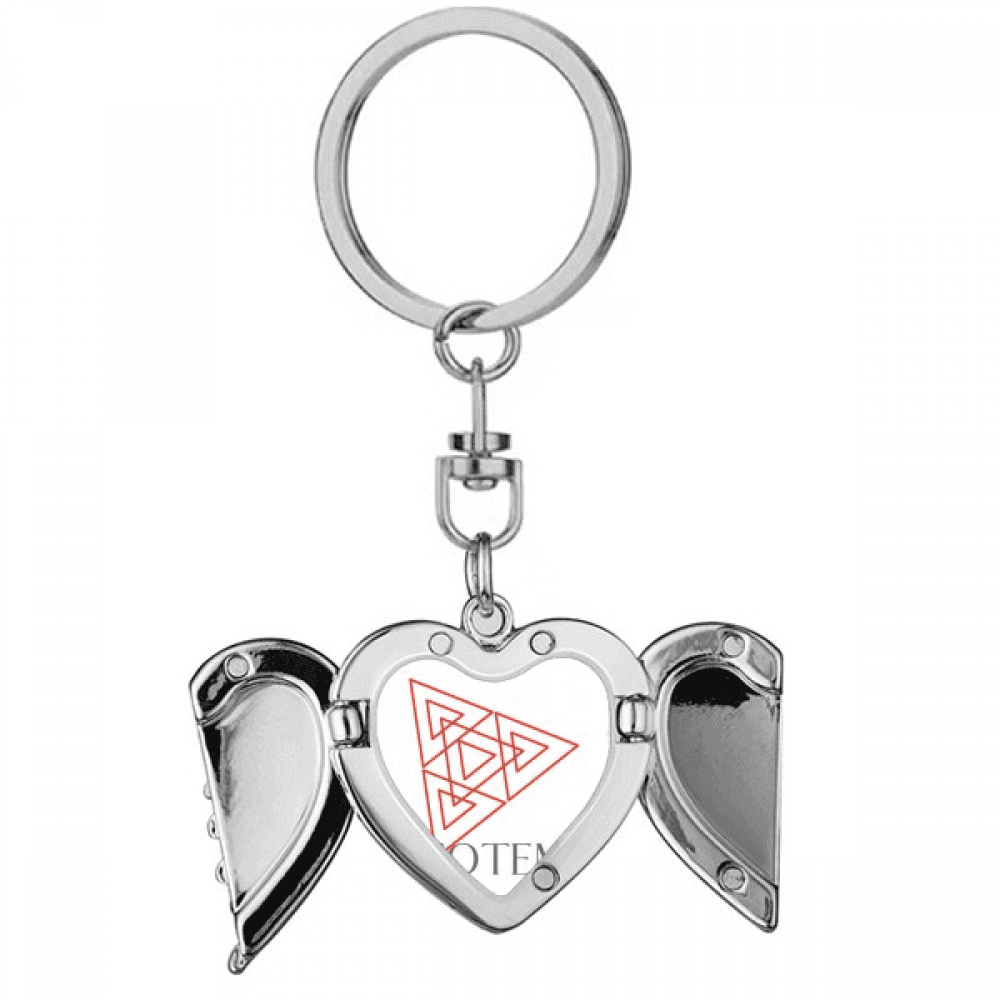 Triangular Totem Combination Heart Angel Wing Key Chain Holder ...