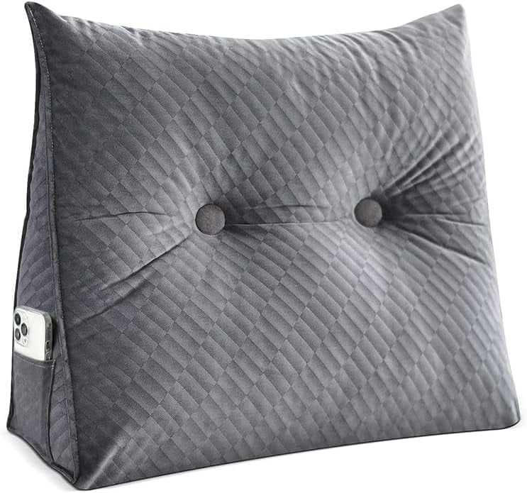 Triangular Velvet Wedge Pillow – Removable Cover for Headboard/Daybed ...