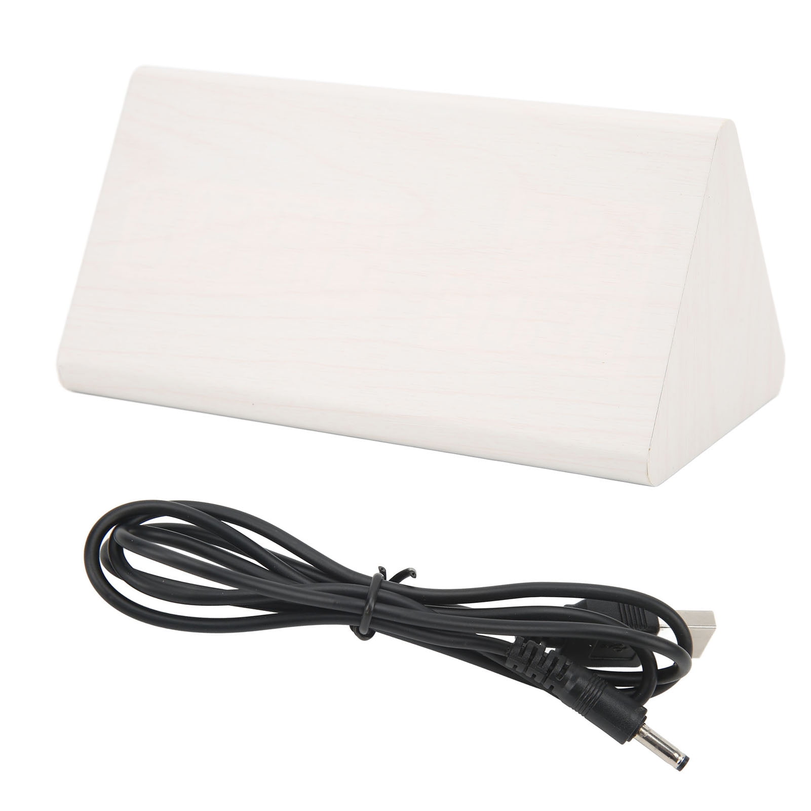 Triangular Wood Clock Adjustable Brightness Sound Control Temperature ...