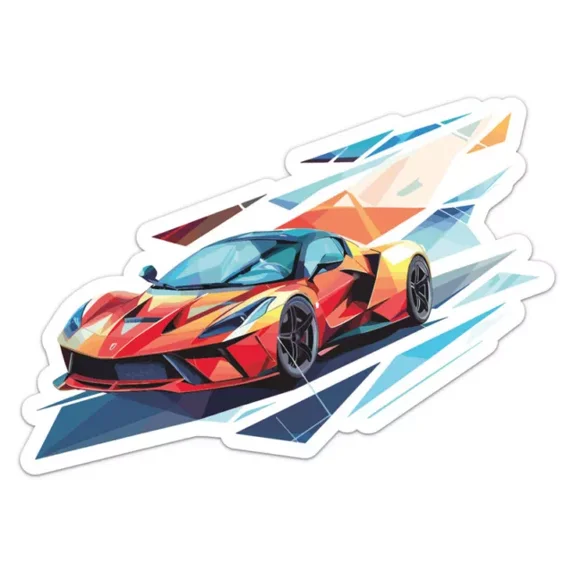 Triangulated Auto Racing Sticker Phone Decal Water Bottle Stickers Car ...