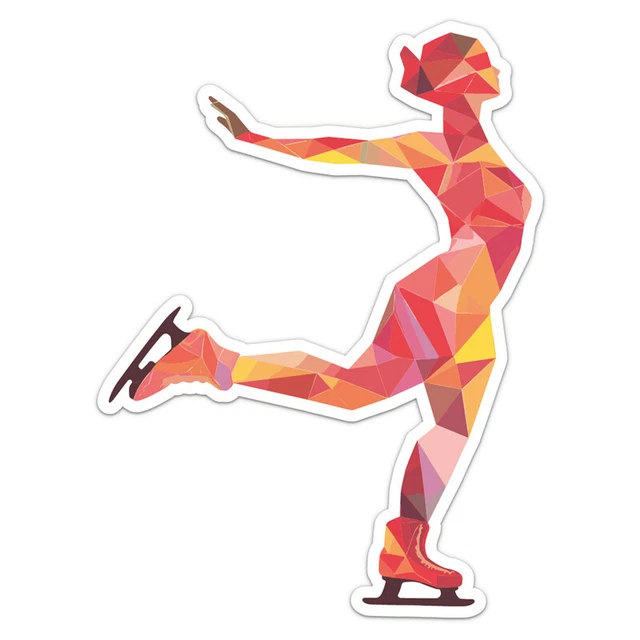 Triangulated Figure Skating Sticker Phone Decal Water Bottle Stickers ...