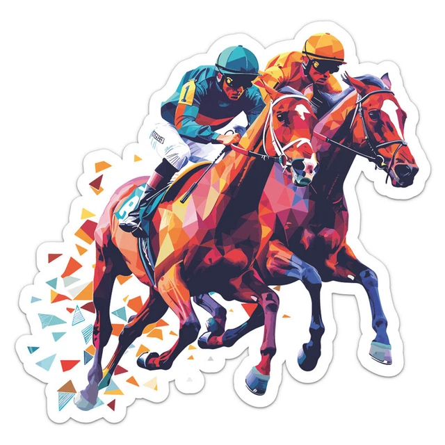 Triangulated Horse Racing Sticker Phone Decal Water Bottle Stickers Car ...
