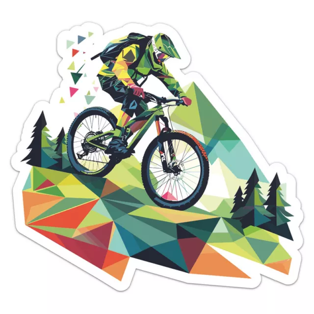 Triangulated Mountain Biking Sticker Phone Decal Water Bottle Stickers ...