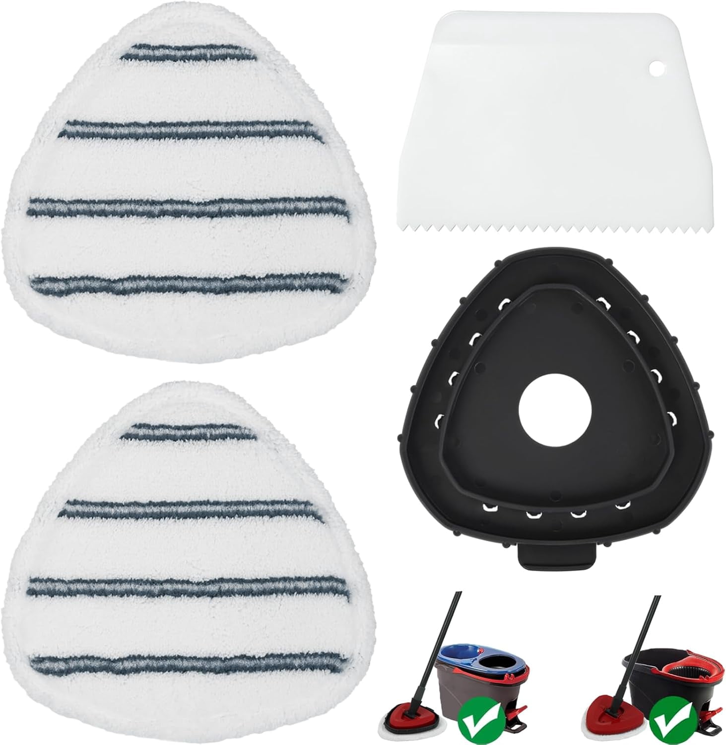 Triangule Flat Mop Replacement Pads, Spin Pad Replacement, 2 Pack ...