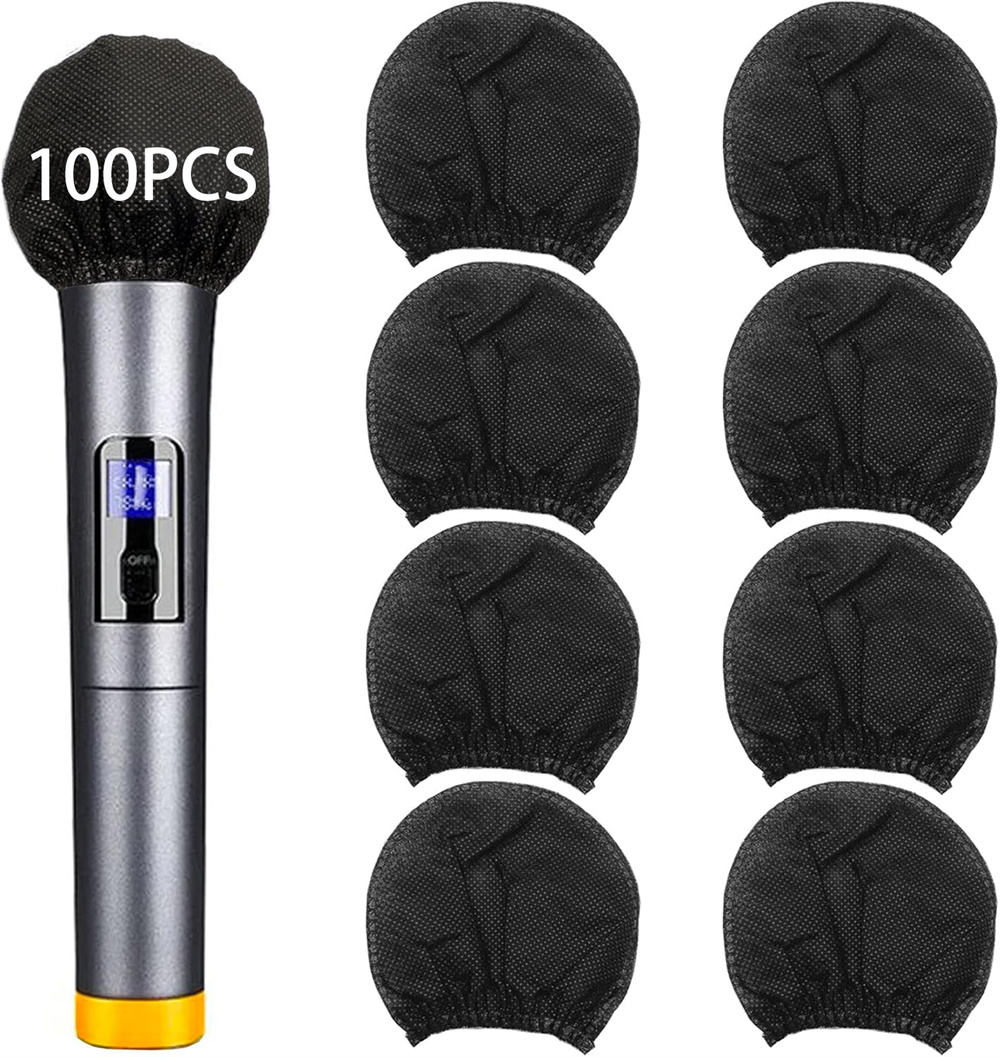 Triani 100Pcs Disposable Microphone Cover Non-Woven Handheld Microphone ...