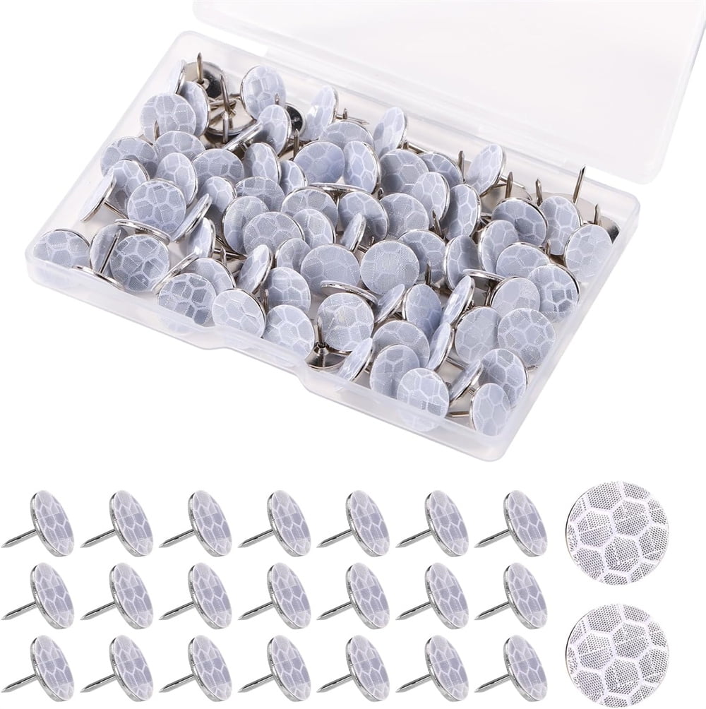 Triani 100Pcs Reflective Pushpin Hiking Markers Trail Marking Pegs with ...