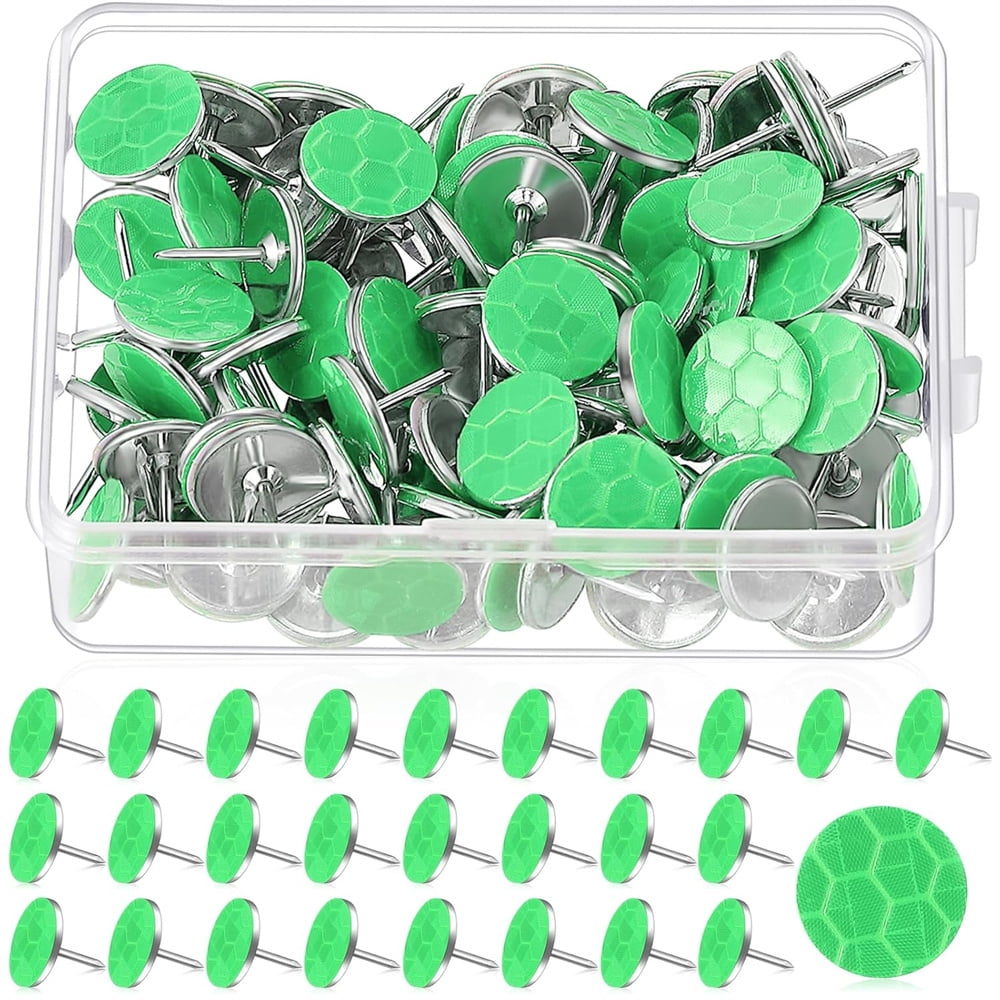 Triani 100Pcs Reflective Tacks Trail Marking Tacks for Driveway Fence ...