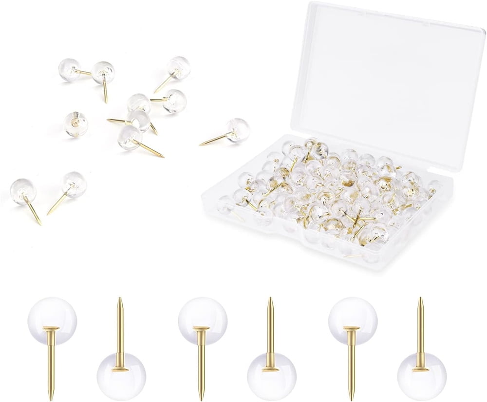 Triani 100Pcs Round Tacks Tape Fasteners Office Supplies with Storage ...