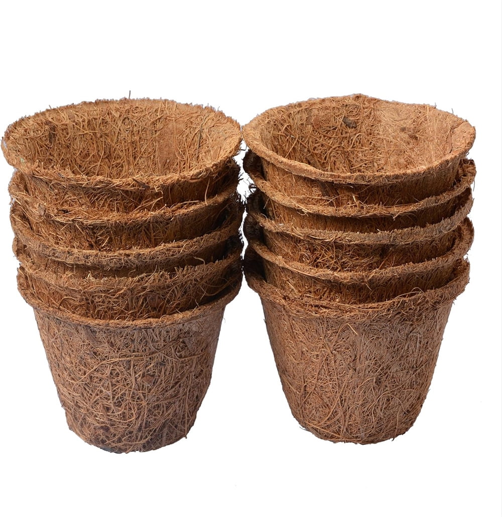 Triani 10Pcs Biodegradable Coco Coir Nursery Peat Pots nhanced Drainage ...
