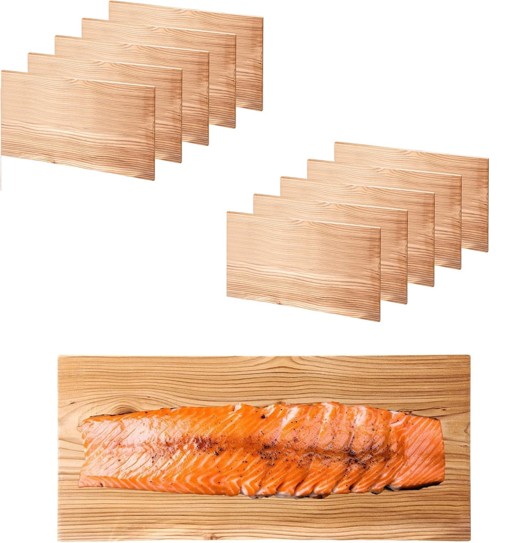 Triani 10Pcs Large Natural Cedar Grilling Planks for Salmon Other Fish ...