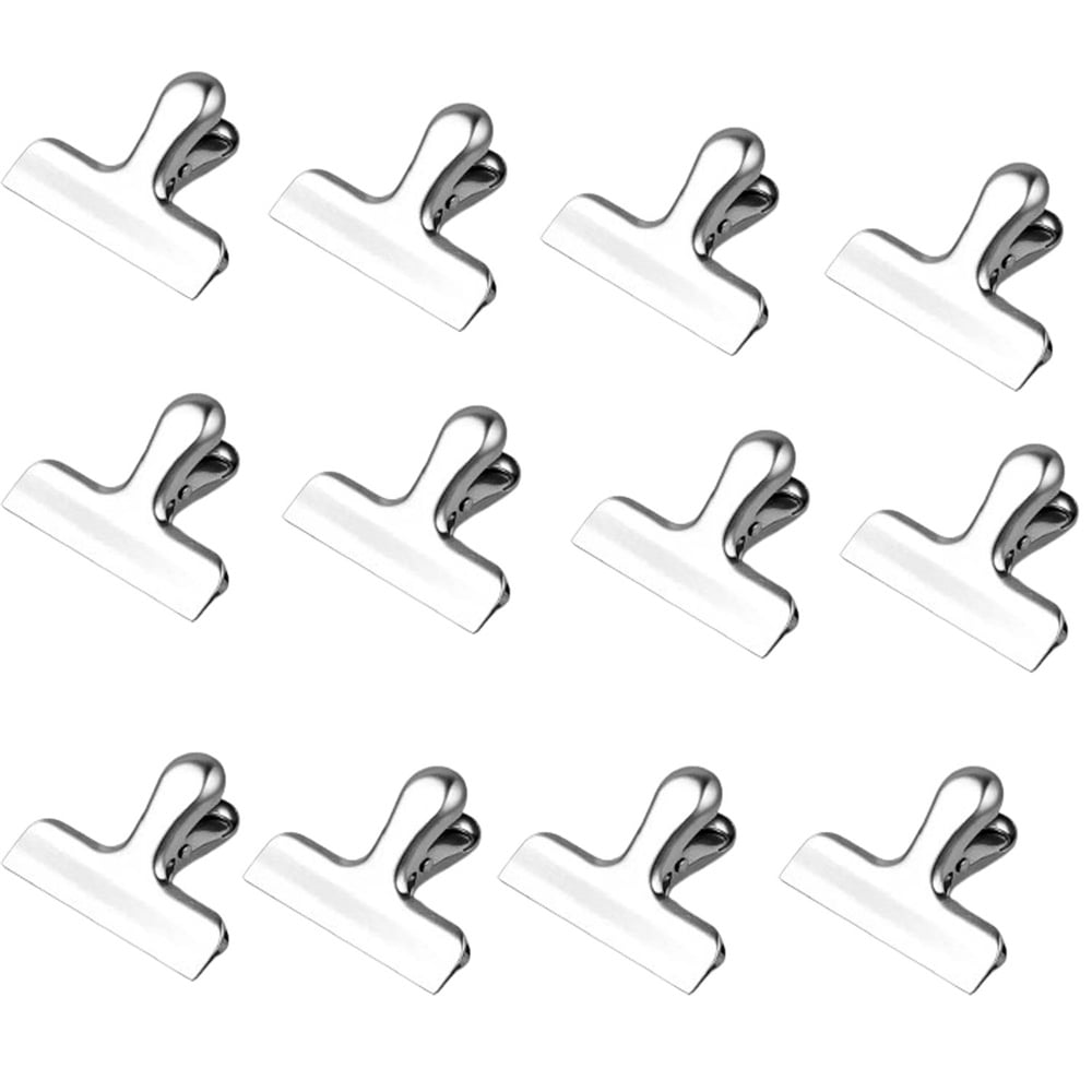 Triani 12 Pack Stainless Steel Chip Clips Set 3 inch Width Heavy Duty ...