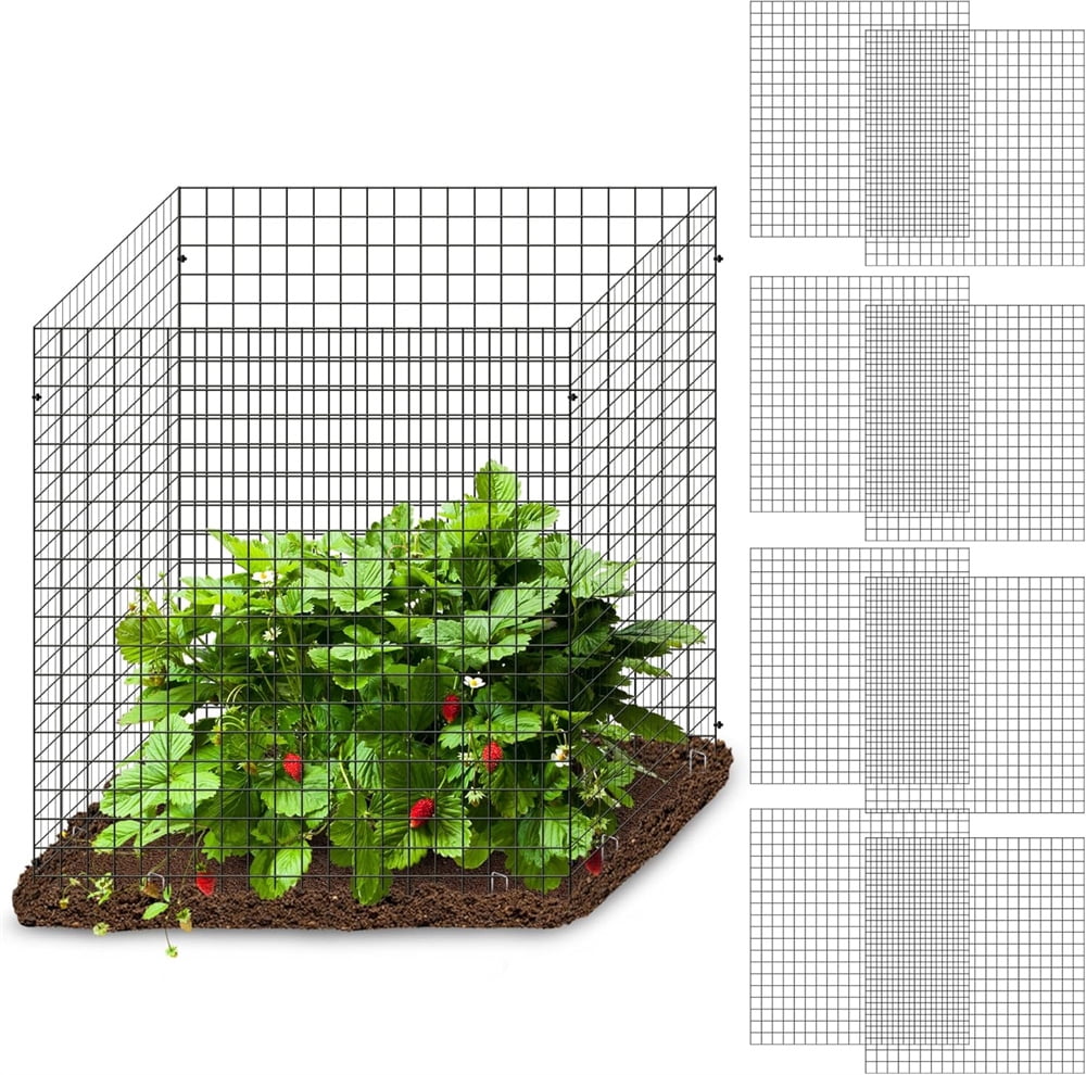 Triani 12Pcs Plant Protectors from Animals Metal Plant Cages 11.81*11. ...