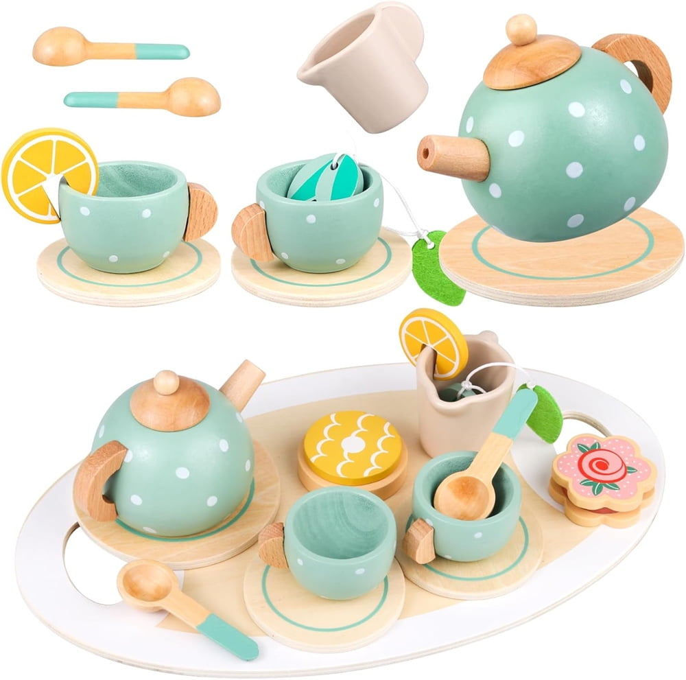 Triani 15Pcs Toddler Toys Tea Set for Little Girls Boys Toddler Tea Set ...