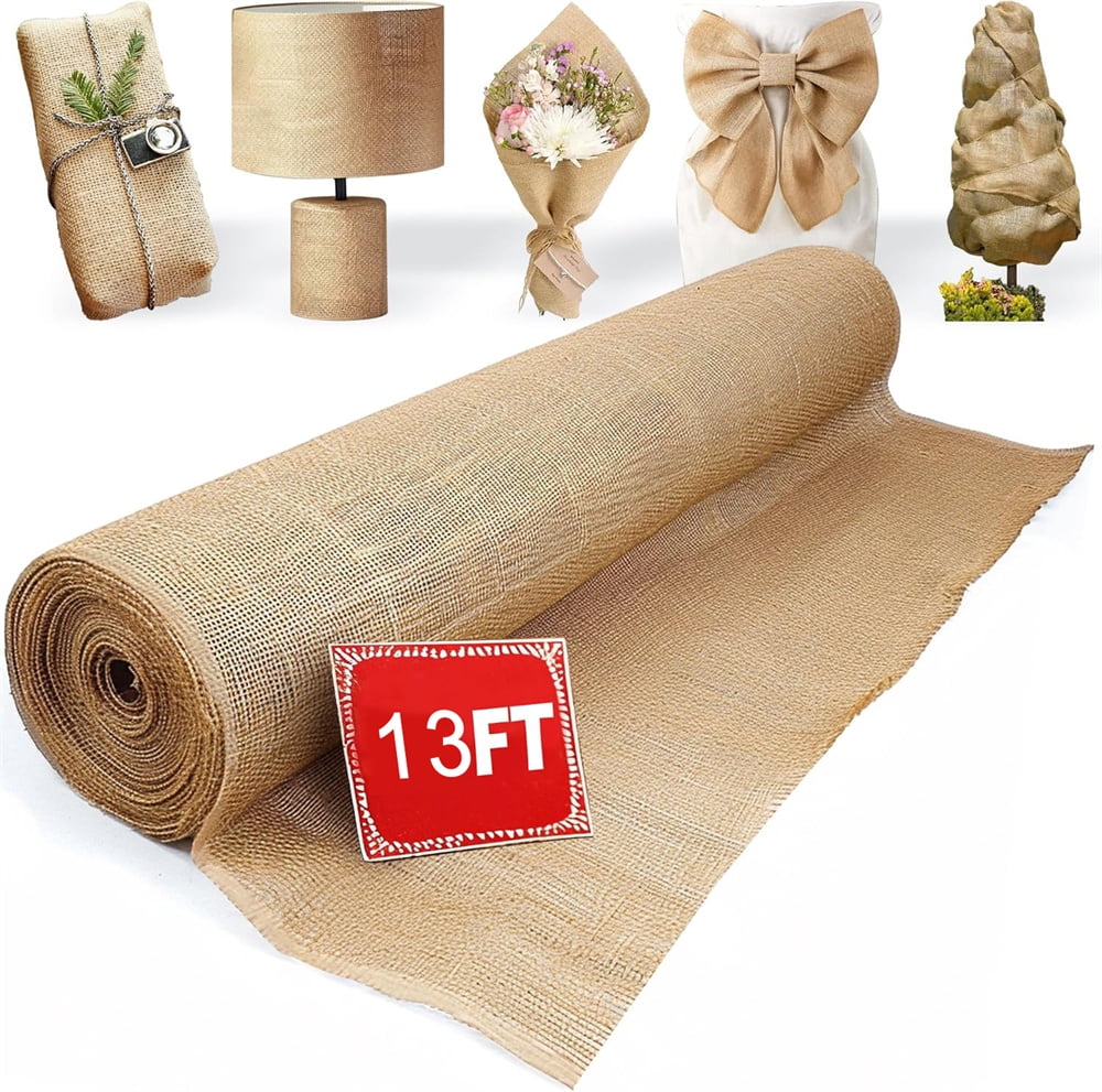 Triani 19.7" x13 Feet Gardening Burlap Roll Burlap Boho Wedding Decor ...