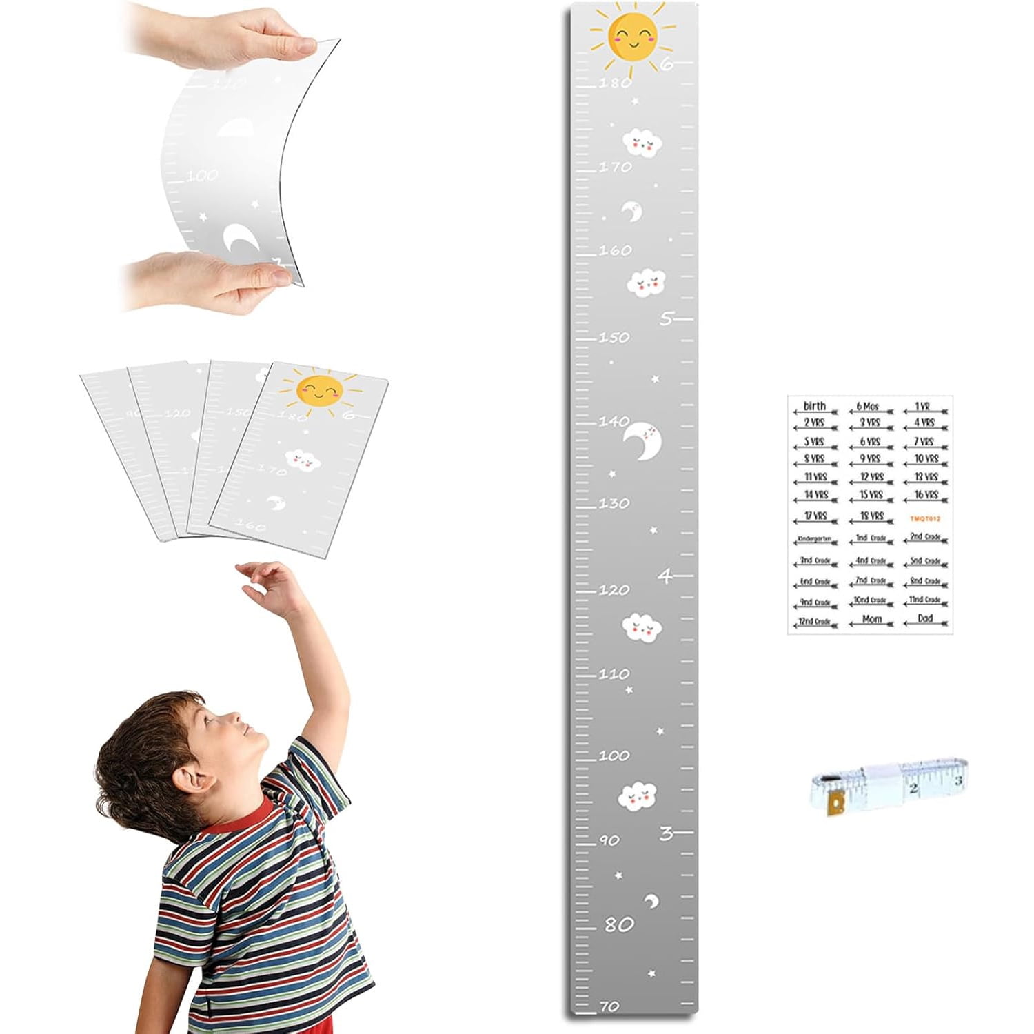 Triani 1Pcs Acrylic Shatterproof Height Chart with Scale Growth Chart ...