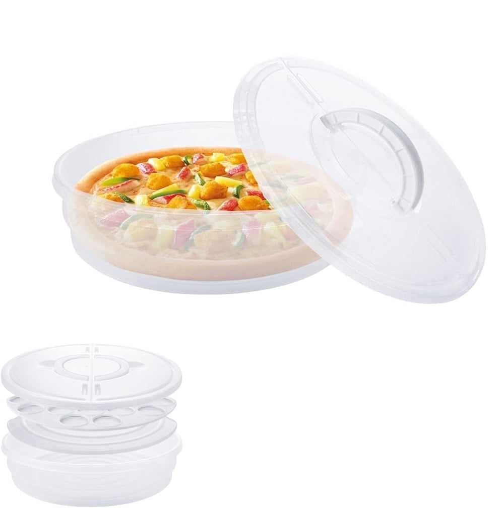 Triani 1Pcs Plastic Pie Carrier with Lid and Handle 2 Compartments Pie ...