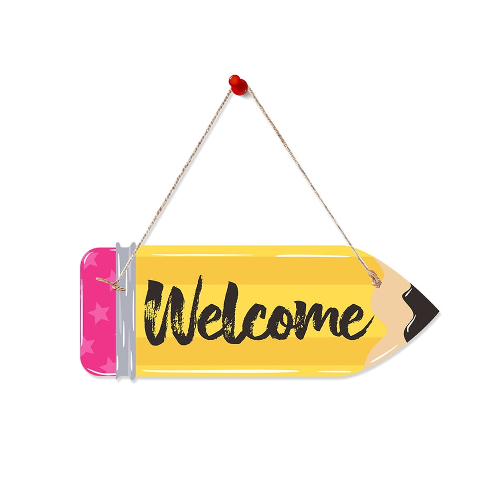 Triani 1Pcs Teacher Door Sign Welcome Sign Back to School Welcome Sign ...