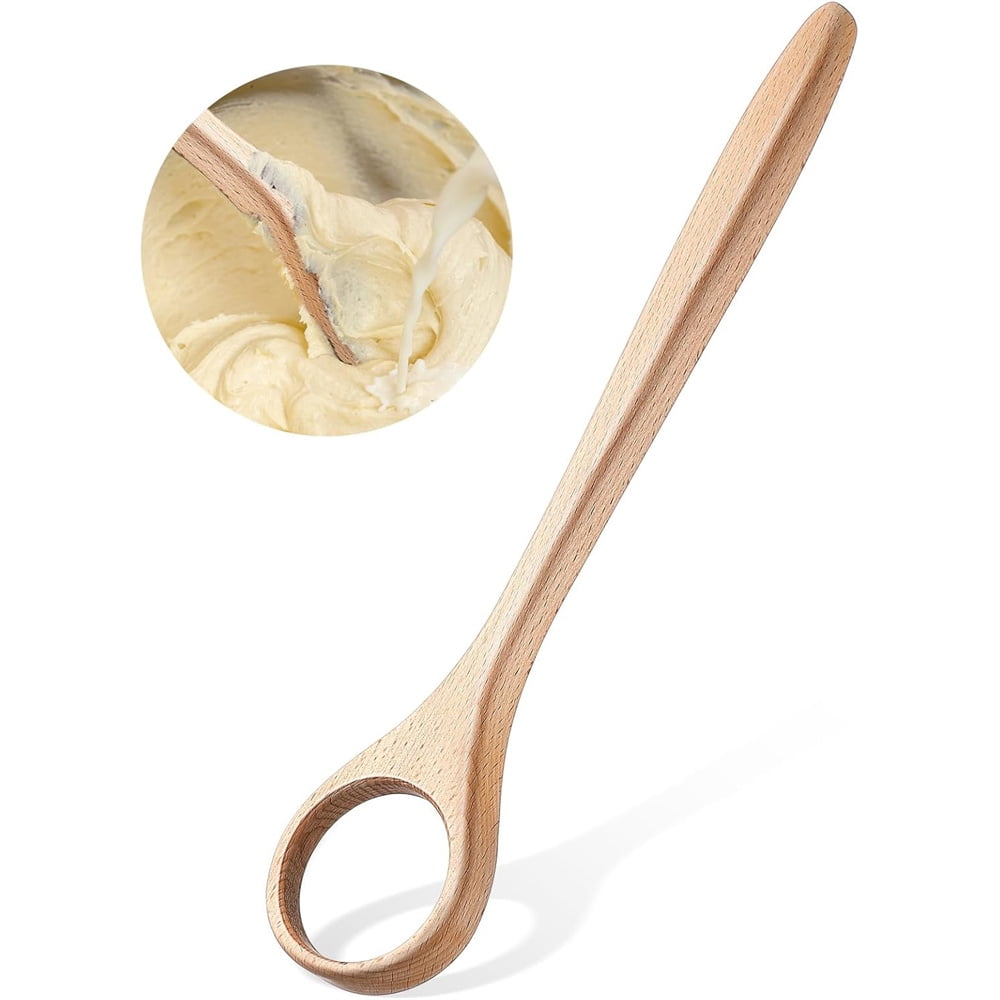 Triani 1Pcs Wooden Dough Whisk 12" Mixer Bread Whisking Tool Wood ...