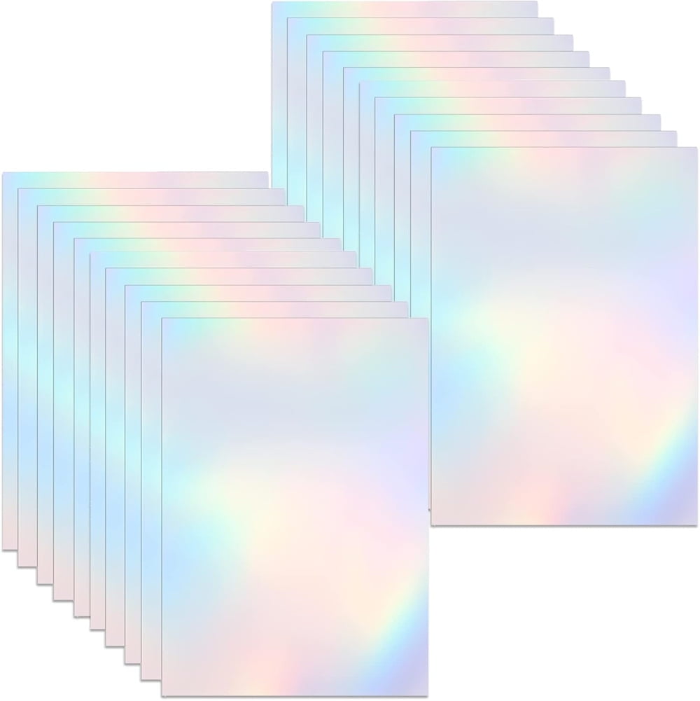 Triani 20 Sheets Holographic Sticker Paper 11.7 x 8.3 Inches Dries ...