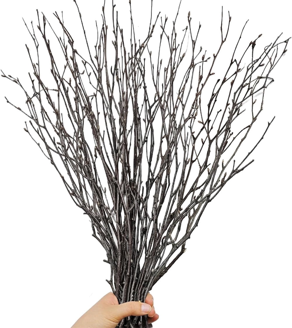 Triani 20Pcs Branch Plant Decor Artificial Twigs 19.6" Lifelike Curly ...